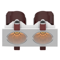 Recessed double downlights square twin adjustable spotlight honeycomb ...