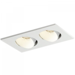 Embedded led 2 double twin multiple spotlights adjustable grille down ...