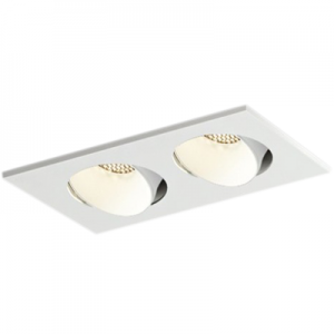 Embedded led 2 double twin multiple spotlights adjustable grille down ...