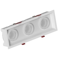 Acrylic recessed triple heads multiples downlights flanged square spot ...