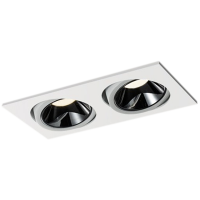 Recessed ceiling led double spotlight rectangular twin wall washer ...