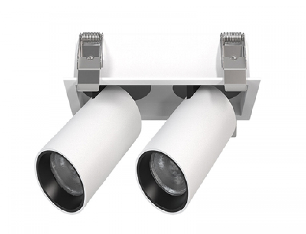 Recessed double downlights square twin adjustable spotlight honeycomb ...