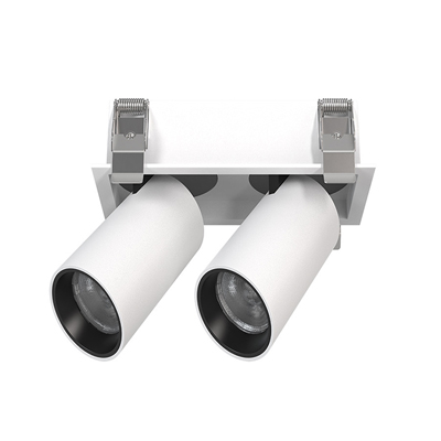 Recessed double downlights square twin adjustable spotlight honeycomb ...